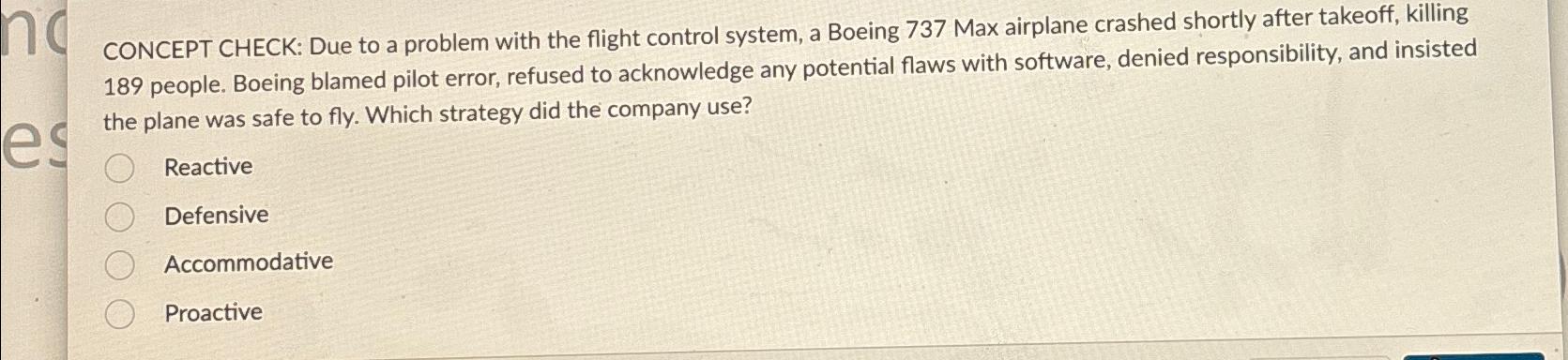 Solved CONCEPT CHECK: Due to a problem with the flight | Chegg.com