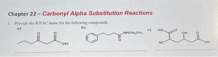 Solved Chapter 22-Carbonyl Alpha Substitution Reactions I. | Chegg.com
