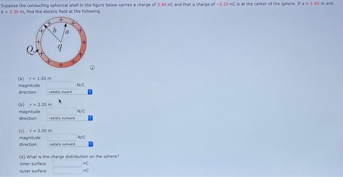 Solved Suppose the conducting spherical shell in the figure | Chegg.com