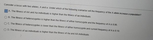 Solved Consider a locus with two alleles, A and a Under | Chegg.com
