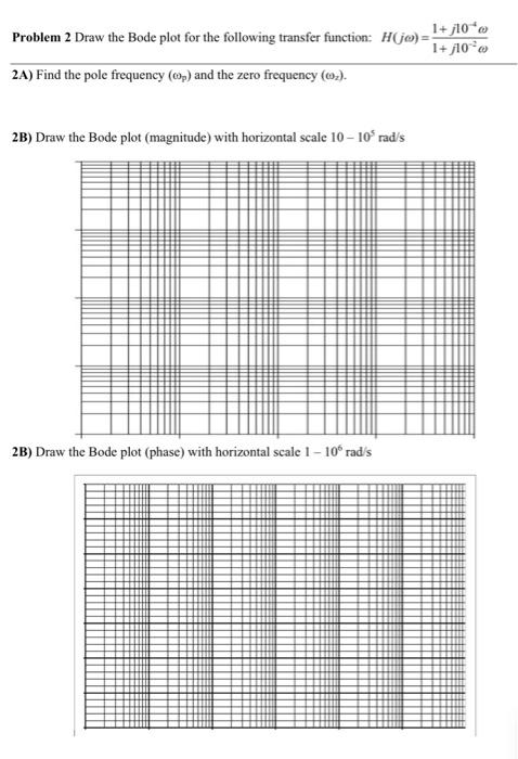 Solved Problem 2 Draw the Bode plot for the following | Chegg.com