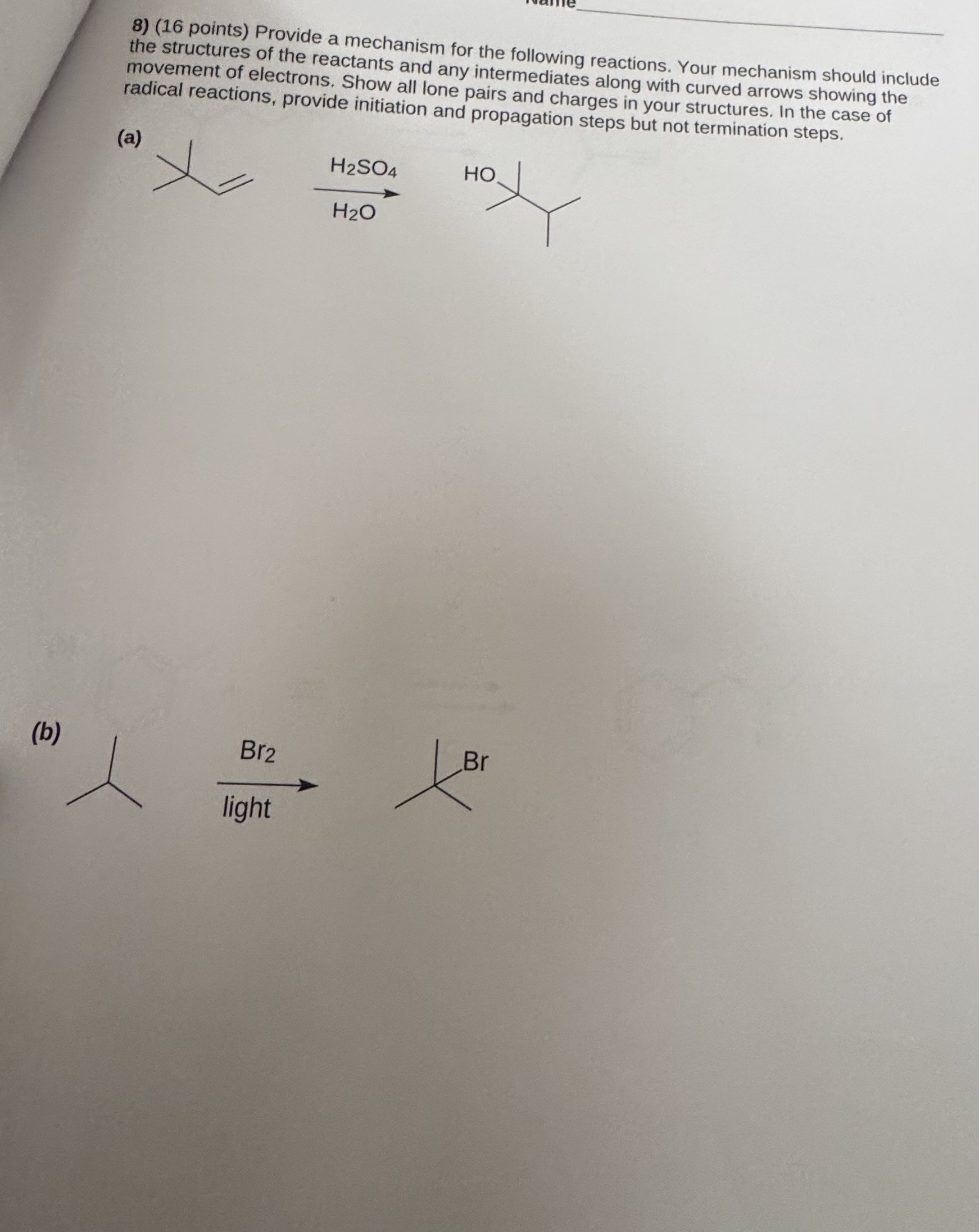 Solved (16 ﻿points) ﻿Provide a mechanism for the following | Chegg.com