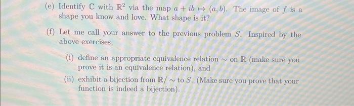 Solved Let C be the set of complex numbers. Define a | Chegg.com