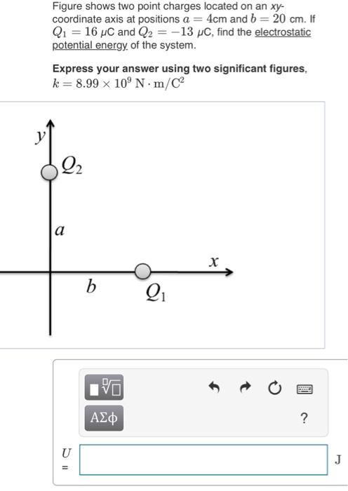 Solved Figure shows two point charges located on an xy | Chegg.com