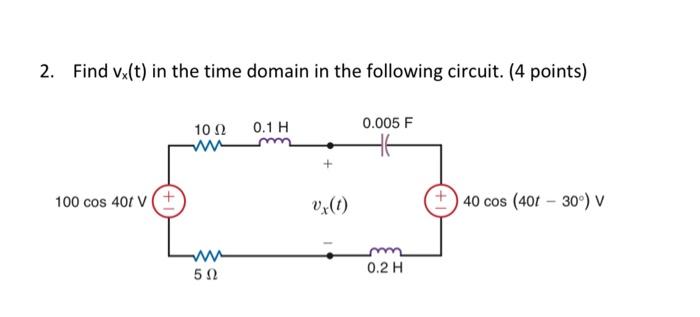 Solved 2. Find vx(t) in the time domain in the following | Chegg.com