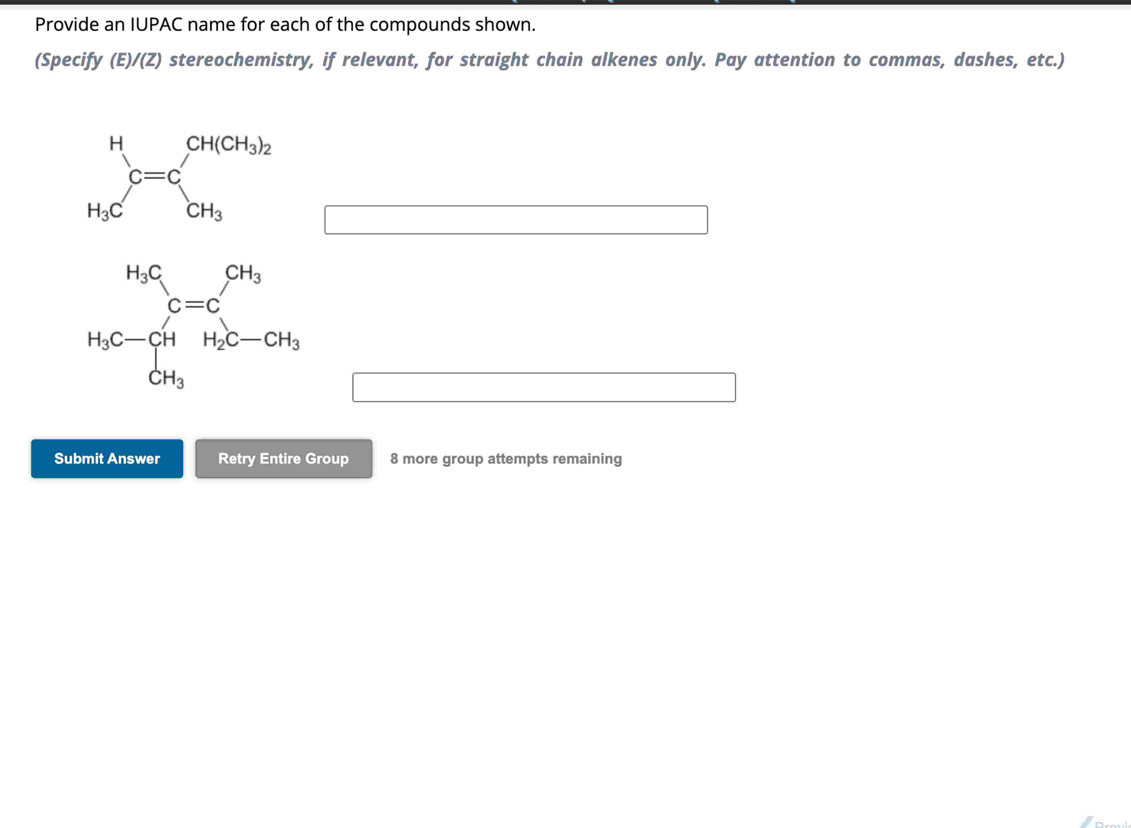 Solved by an EXPERT Provide an IUPAC name for each of the compounds ...