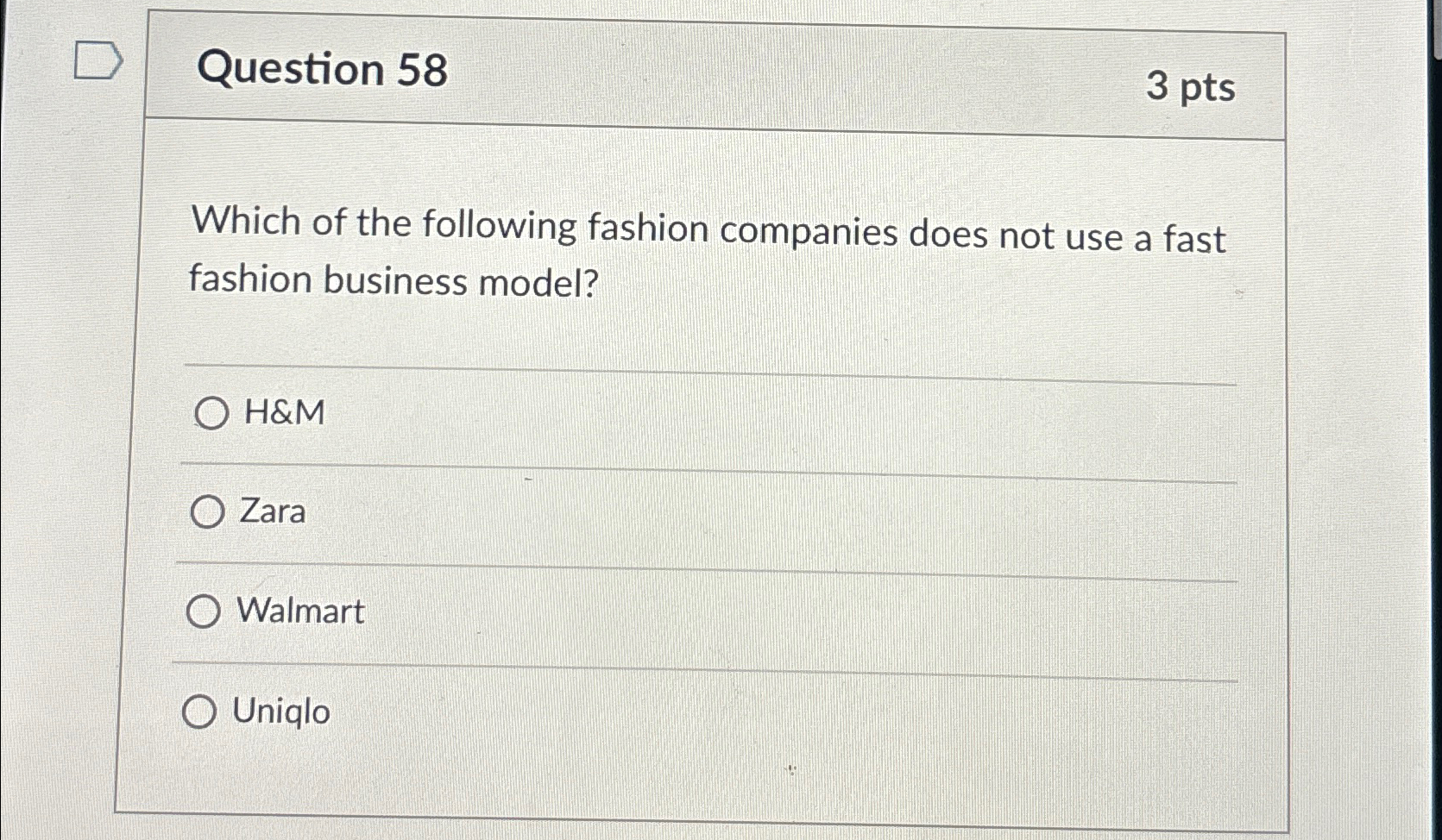 Solved Question 583ptsWhich of the following fashion | Chegg.com