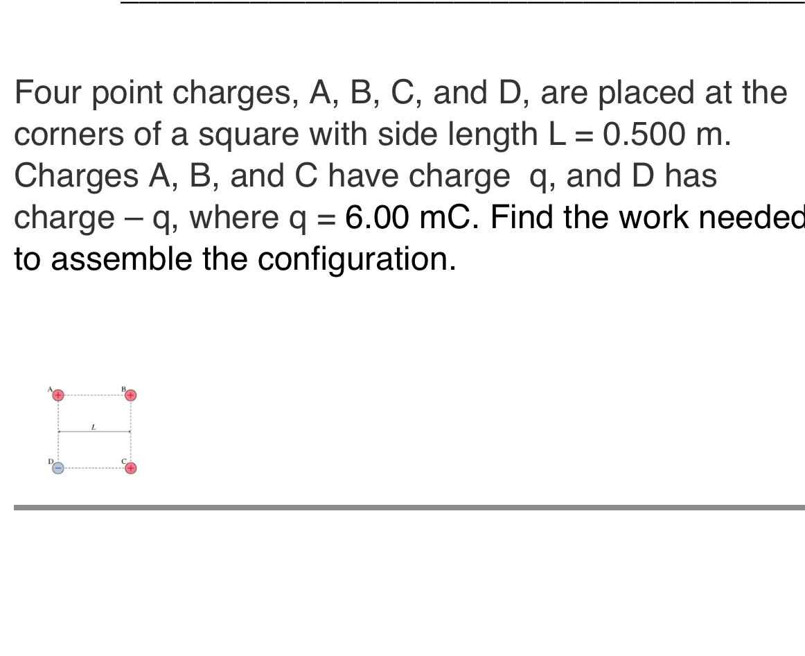 Solved Four point charges, A,B,C, ﻿and D, ﻿are placed at the | Chegg.com