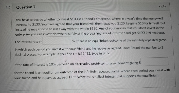 Solved Question 72 ﻿ptsYou have to decide whether to invest | Chegg.com