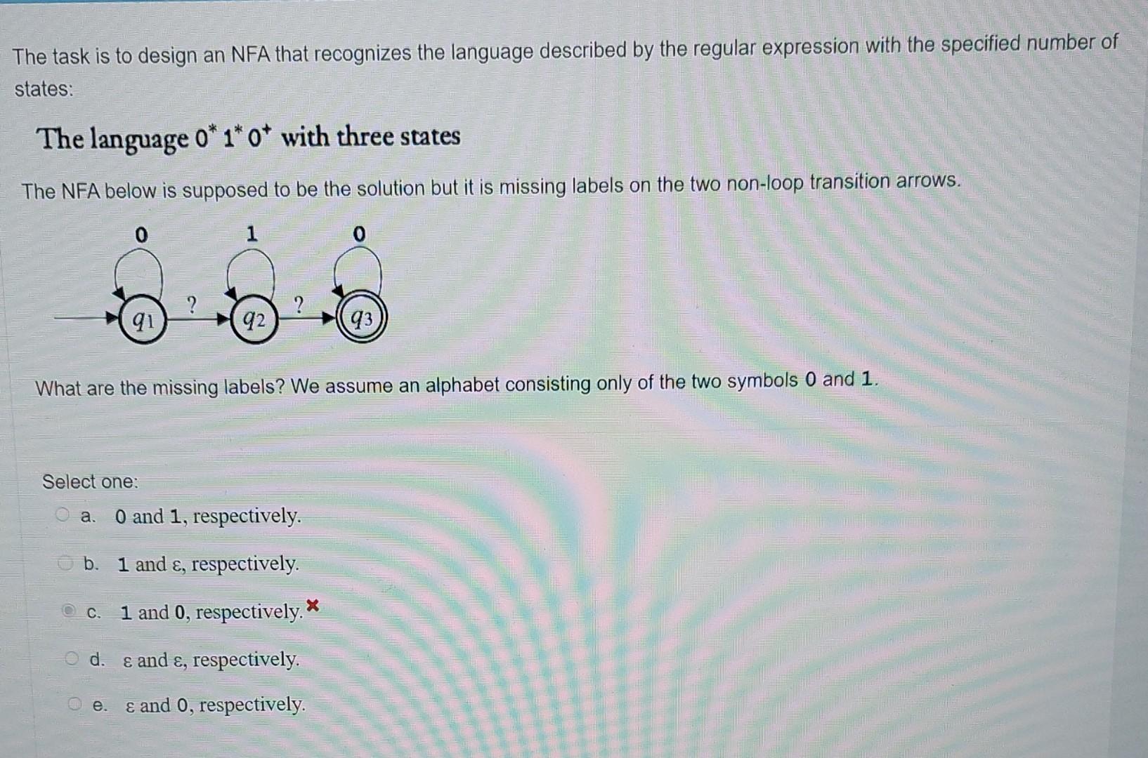 Solved The task is to design an NFA that recognizes the | Chegg.com