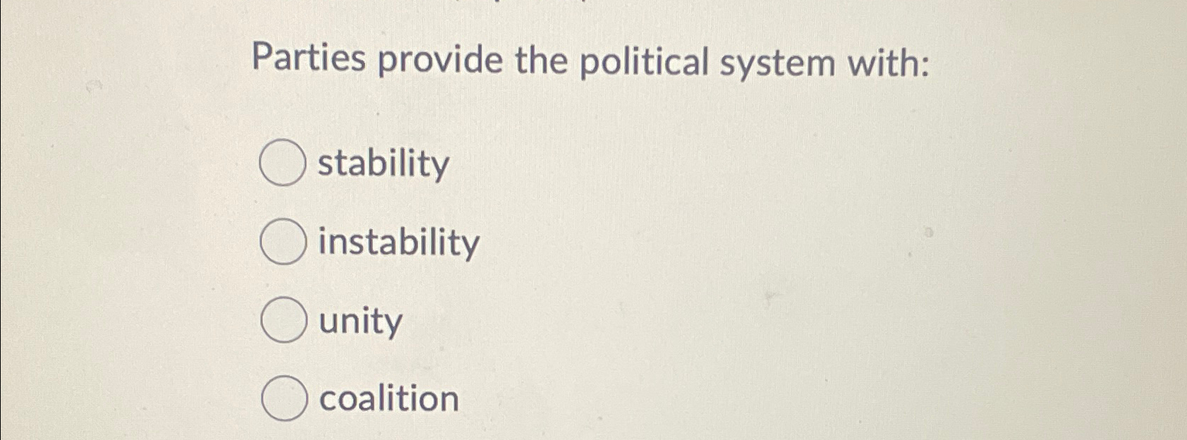 Solved Parties provide the political system | Chegg.com