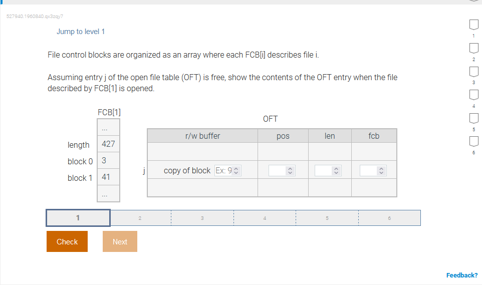 File control blocks are organized as an array where | Chegg.com