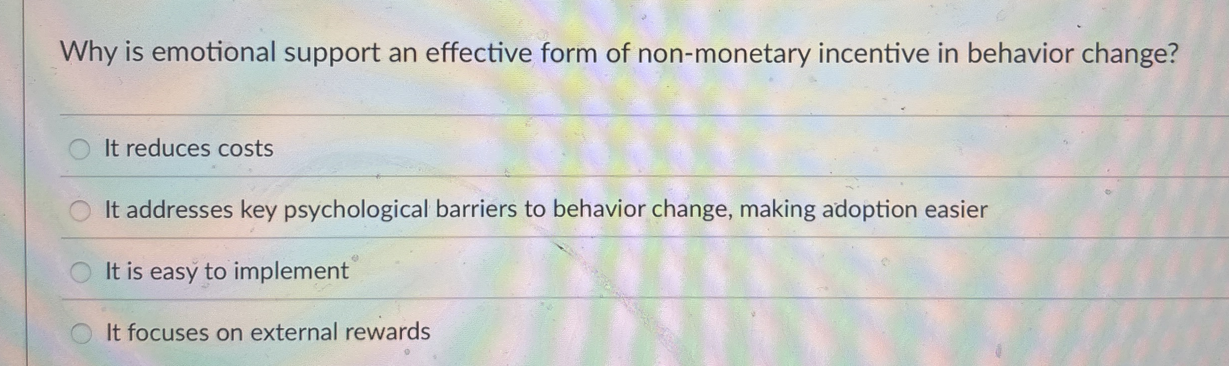 Solved Why is emotional support an effective form of | Chegg.com