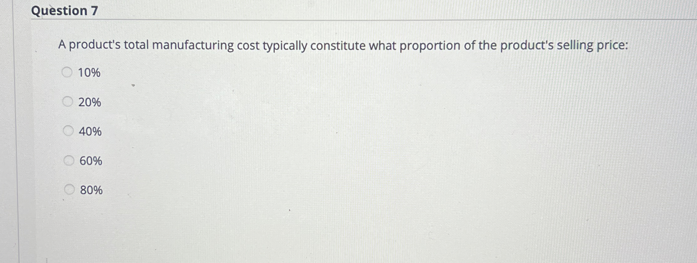 Solved Question 7A product's total manufacturing cost | Chegg.com