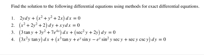 Solved Find the solution to the following differential | Chegg.com