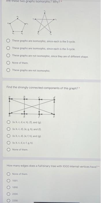 Solved Are these two graphs isomorphic? Why?' These graphs | Chegg.com