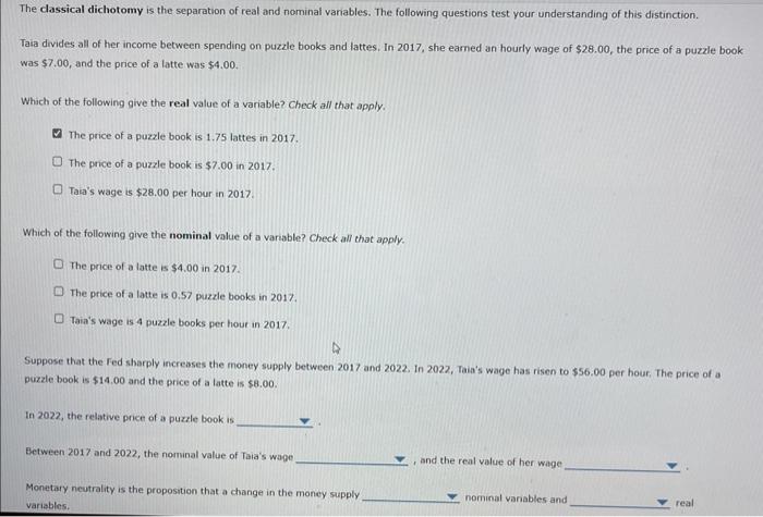 Solved The classical dichotomy is the separation of real and | Chegg.com