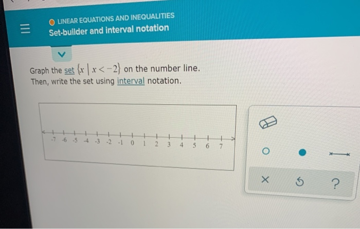 Solved LINEAR EQUATIONS AND INEQUALITIES Set-builder and | Chegg.com