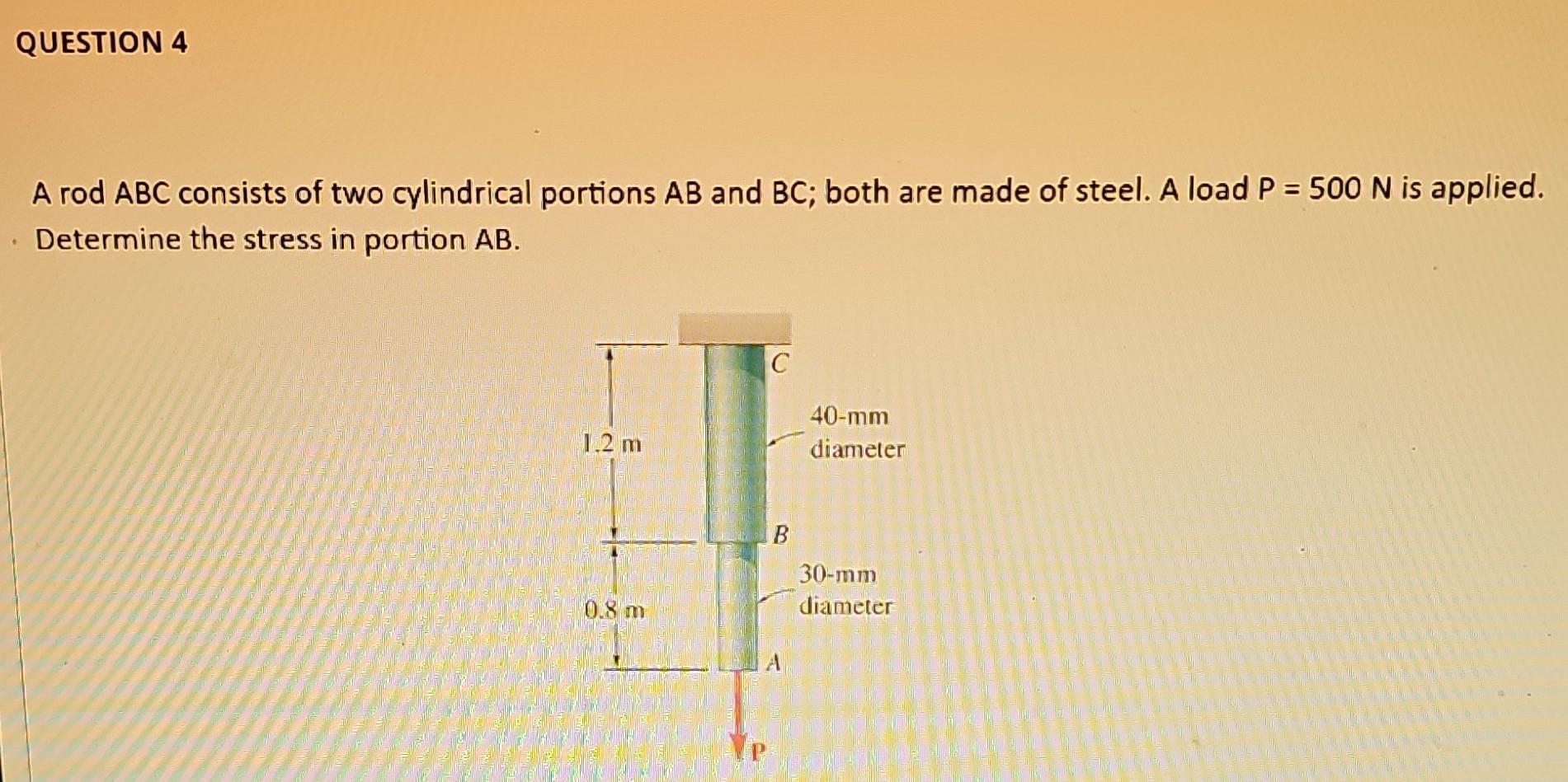 Solved A rod ABC consists of two cylindrical portions AB and | Chegg.com