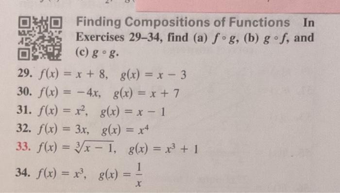 Solved Finding Compositions of Functions In Exercises 29-34, | Chegg.com