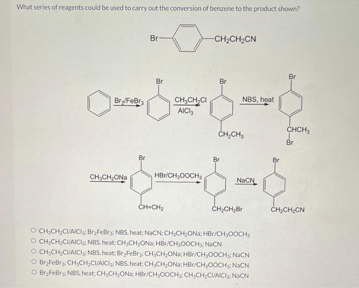 Solved What series of reagents could be used to carry out | Chegg.com