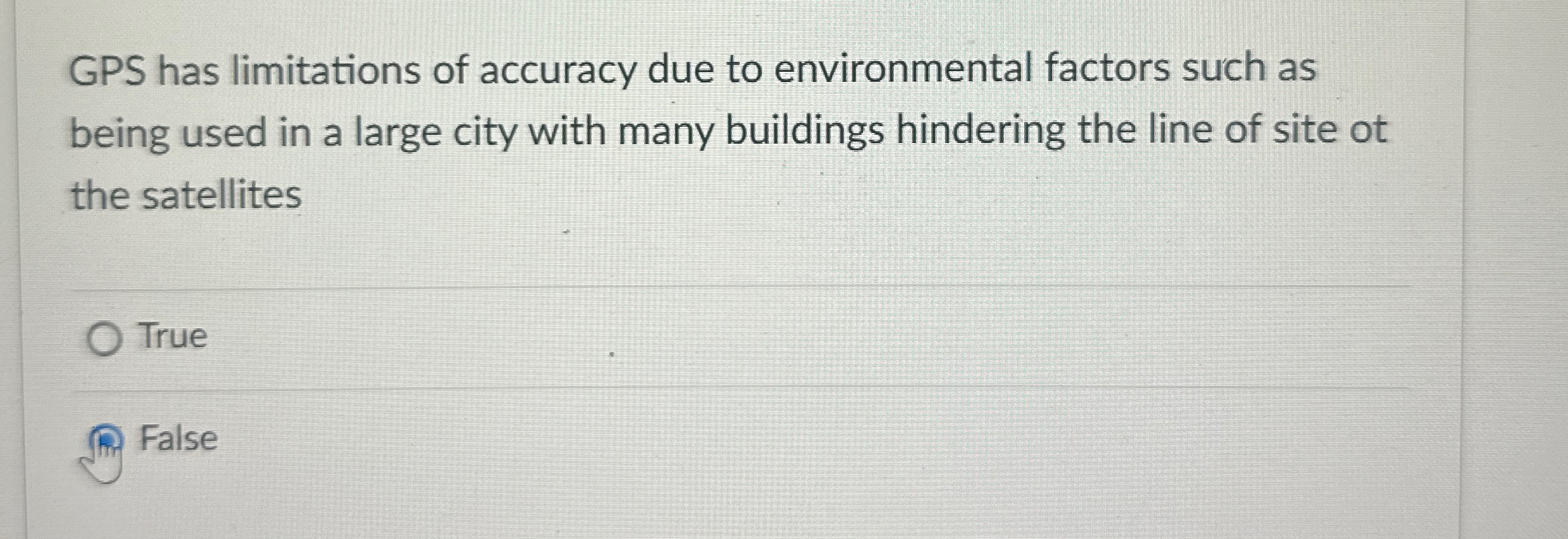 Solved GPS has limitations of accuracy due to environmental | Chegg.com