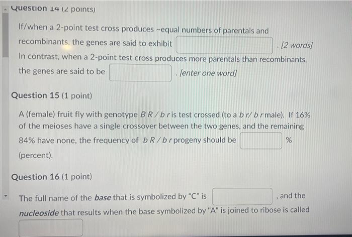 Solved If/when a 2-point test cross produces equal numbers | Chegg.com