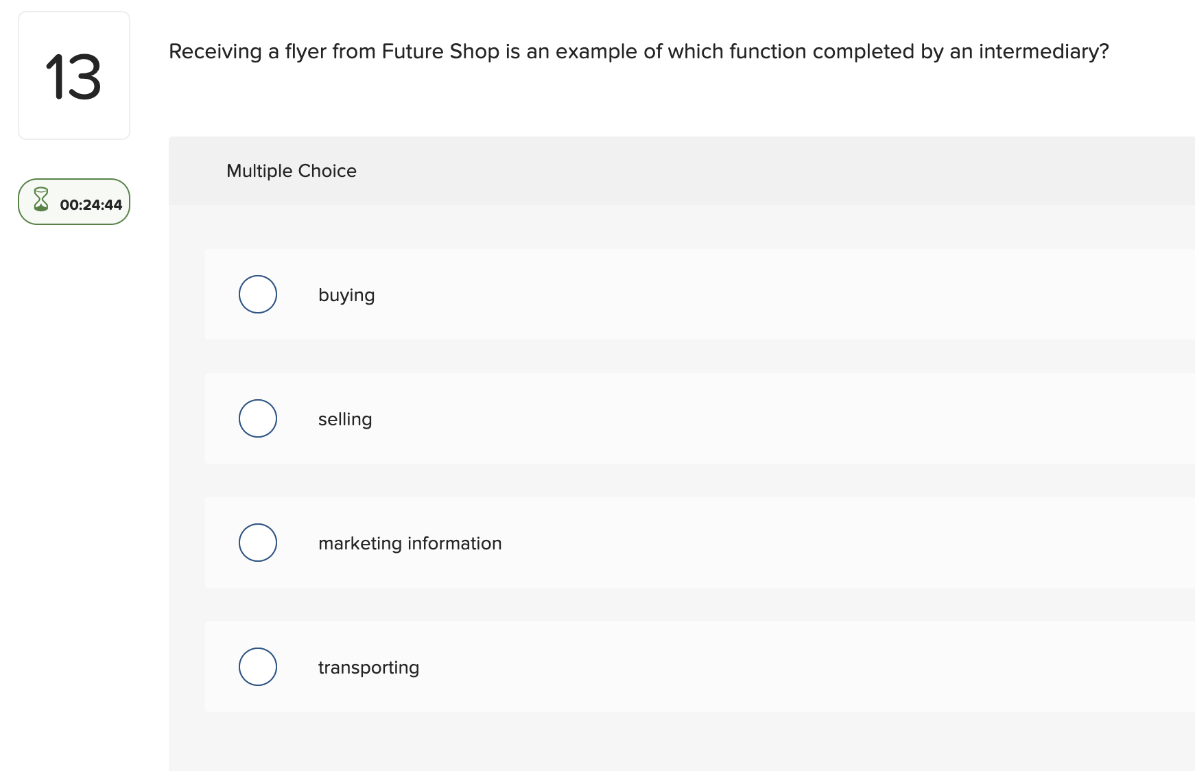 Solved Receiving a flyer from Future Shop is an example of | Chegg.com