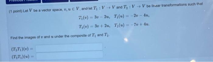 Solved 1 Point Let S Be A Linear Transformation From R3 To