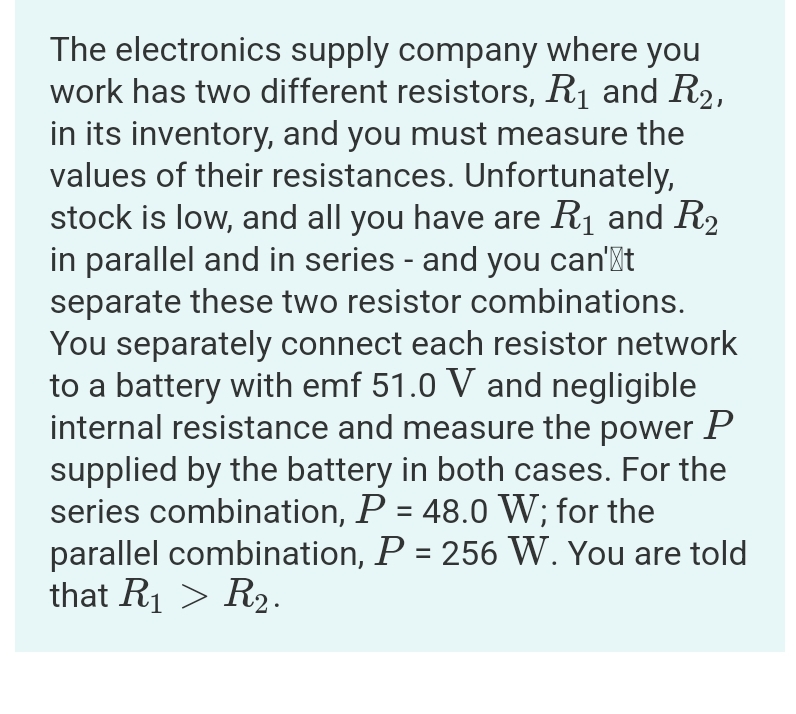 Solved The electronics supply company where you work has two | Chegg.com