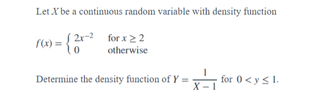 Solved Let x ﻿be a continuous random variable with density | Chegg.com