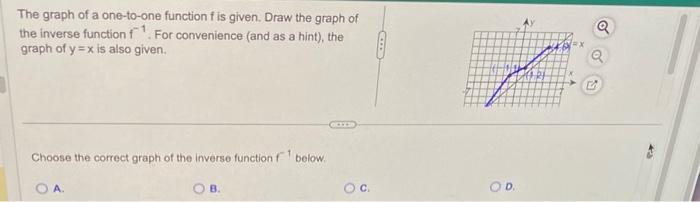 The graph of a one-to-one function f is given. Draw | Chegg.com