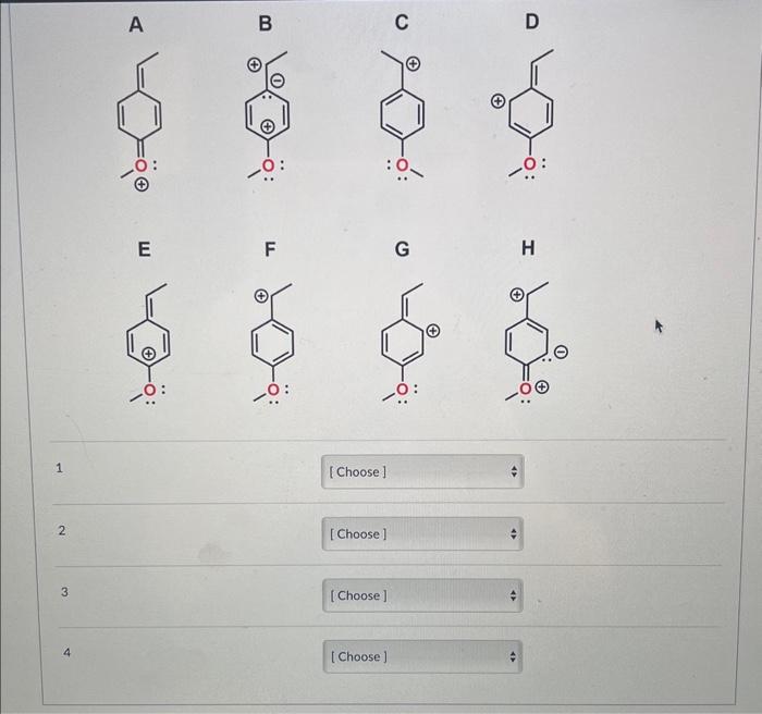 Solved Please fill in the missing resonance structures (1), | Chegg.com