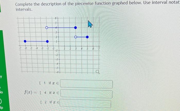 Solved Complete the description of the piecewise function | Chegg.com