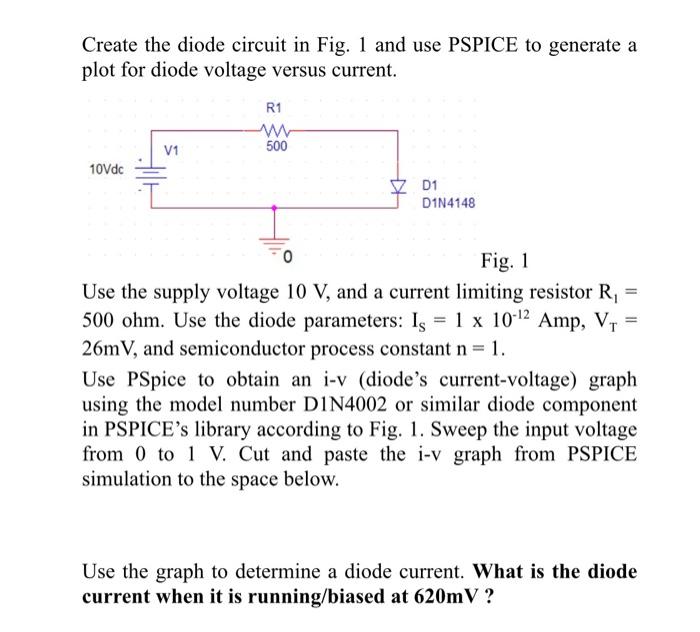 Solved Create the diode circuit in Fig. 1 and use PSPICE to | Chegg.com