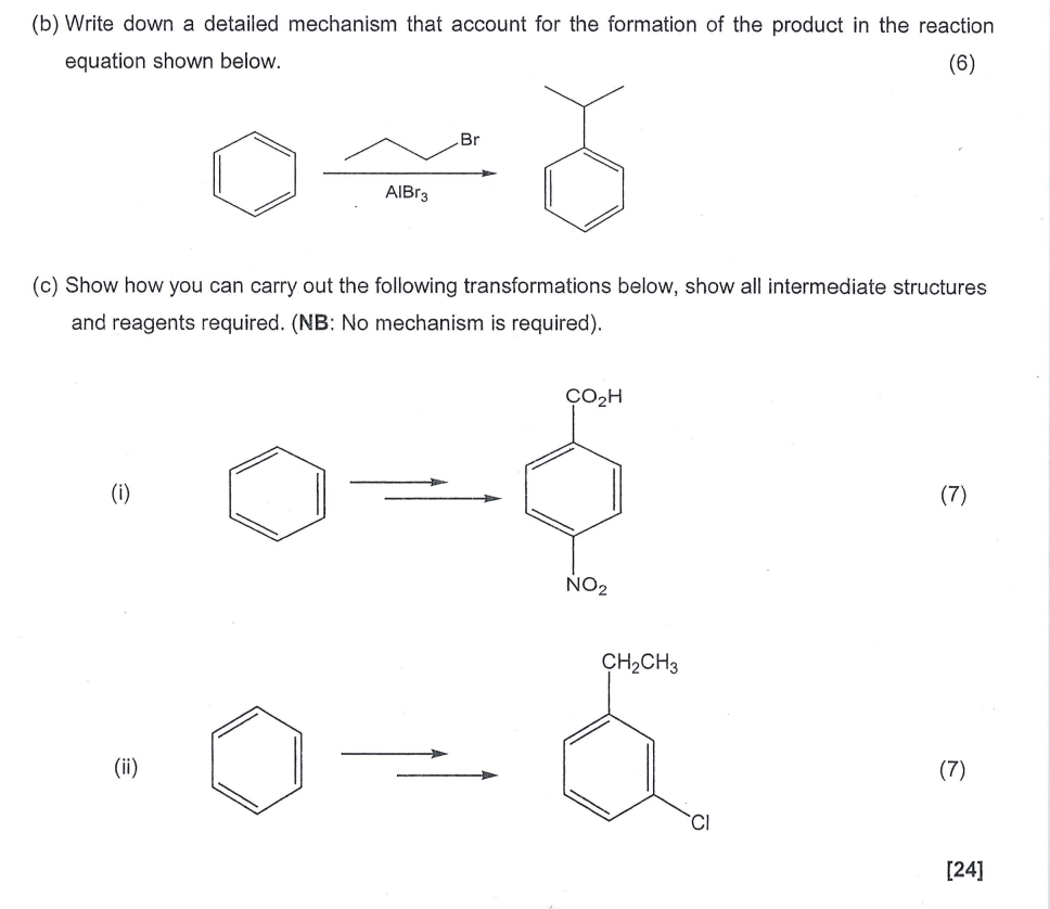 Solved (b) ﻿Write down a detailed mechanism that account for | Chegg.com