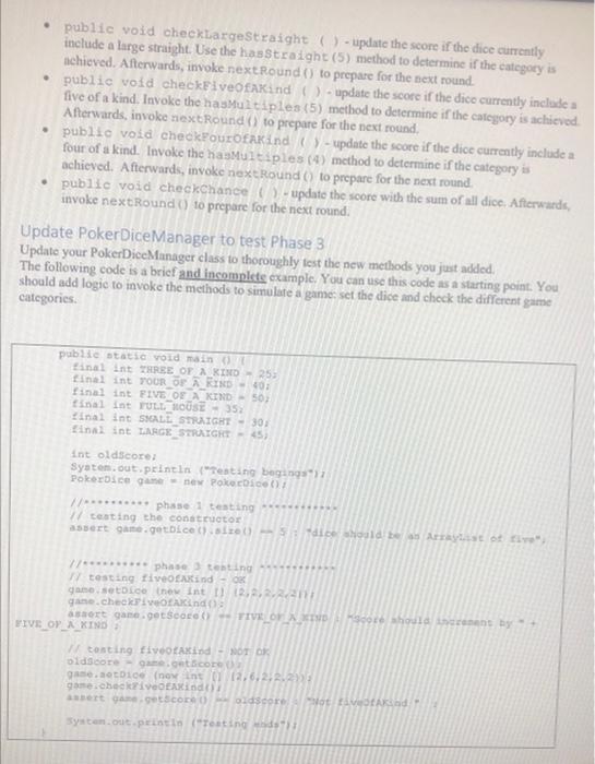 Solved CIS 223 Project 3 - Poker Dice Due Date Week before | Chegg.com