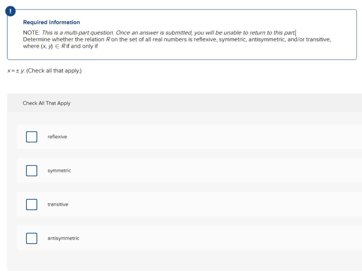Solved Determine Whether The Relation R ﻿on The Set Of All