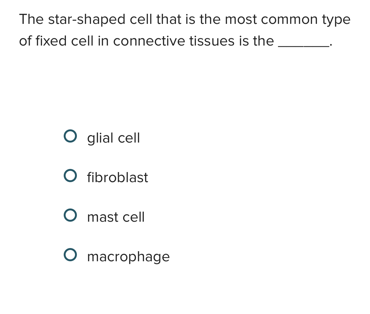 Solved The star-shaped cell that is the most common type of | Chegg.com