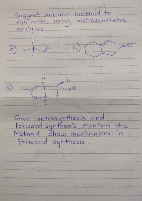 Solved Suggest suitable method to synthesis, using | Chegg.com