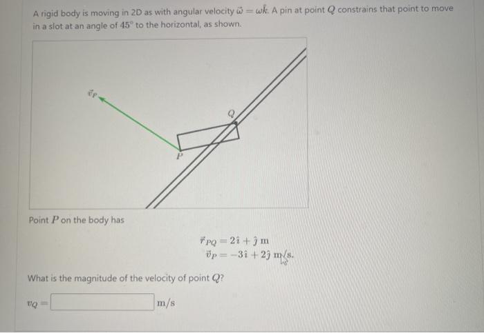 Solved A rigid body is moving in 2D as with angular velocity | Chegg.com
