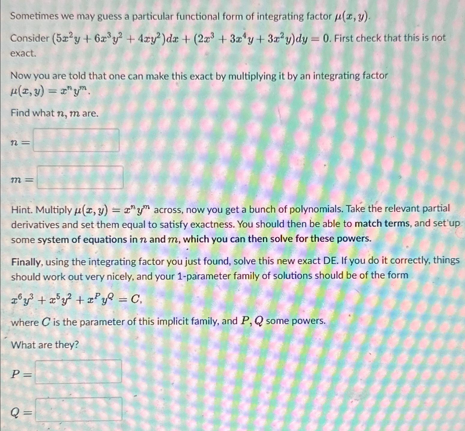 Solved Sometimes we may guess a particular functional form | Chegg.com