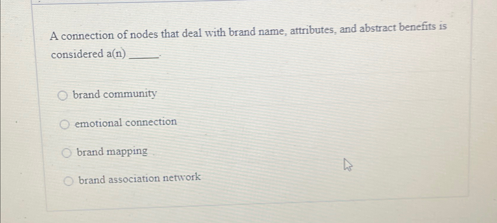 Solved A connection of nodes that deal with brand name, | Chegg.com