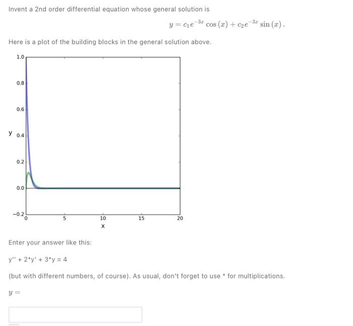Solved Invent a 2nd order differential equation whose | Chegg.com