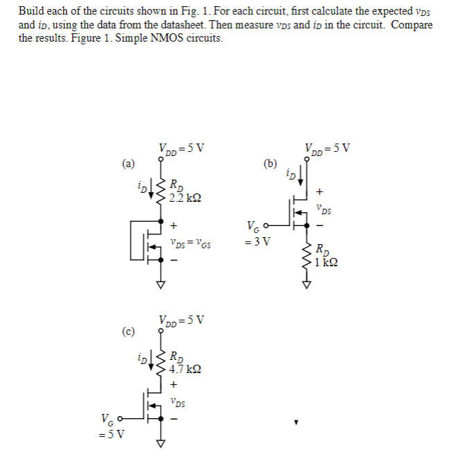 Build each of the circuits shown in Fig. 1. ﻿For each | Chegg.com