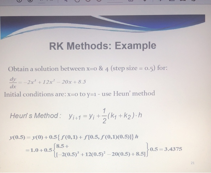 Solved RK Methods: Example Obtain a solution between x=0 & 4 | Chegg.com