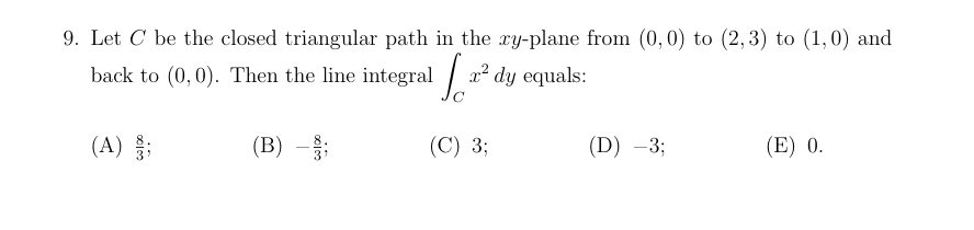 Solved Let C ﻿be the closed triangular path in the xy-plane | Chegg.com