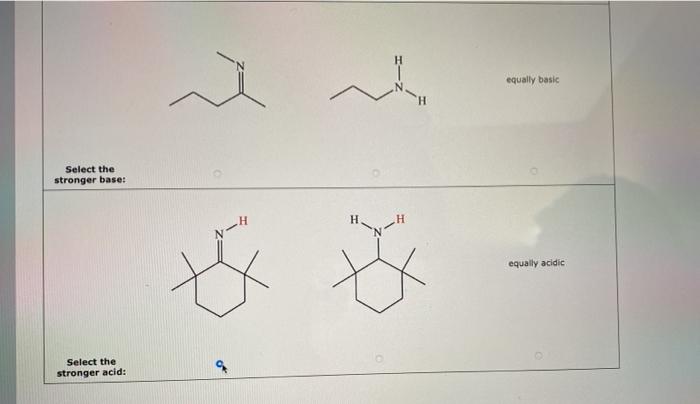 Solved In each row of the table below, select the stronger | Chegg.com