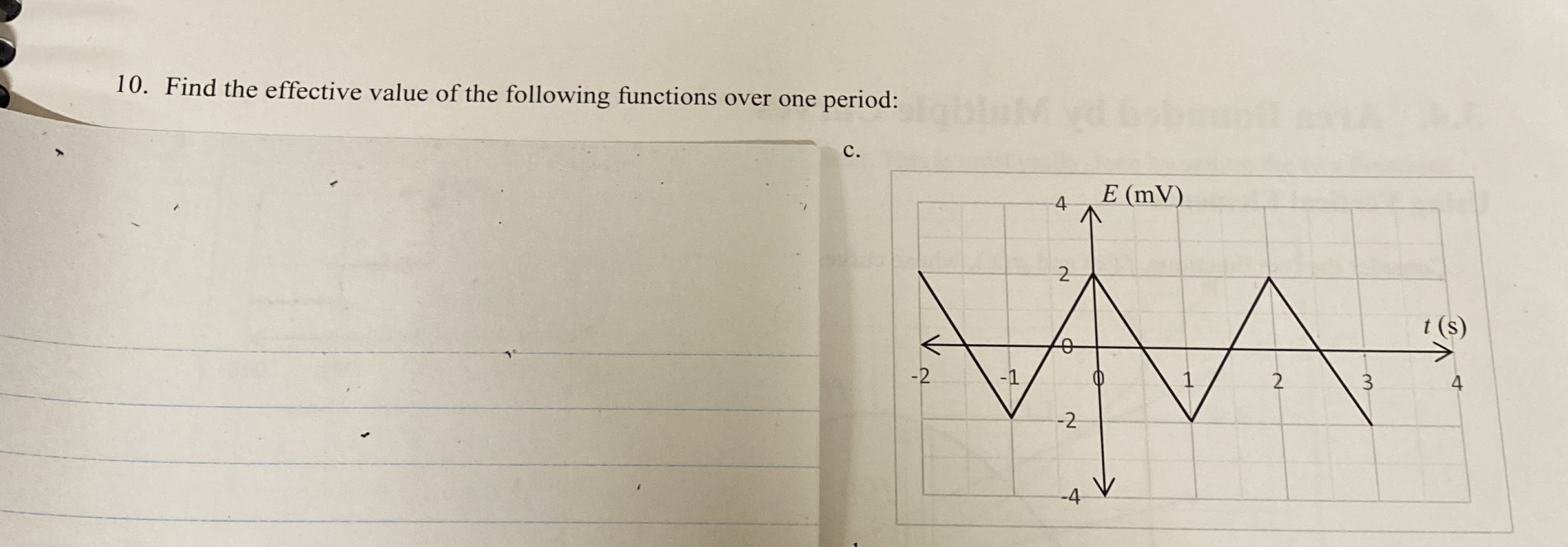 Solved by an EXPERT Find the effective value of the following functions | Chegg.com