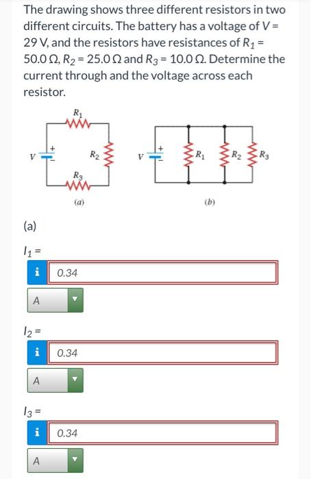 Solved The drawing shows three different resistors in two | Chegg.com